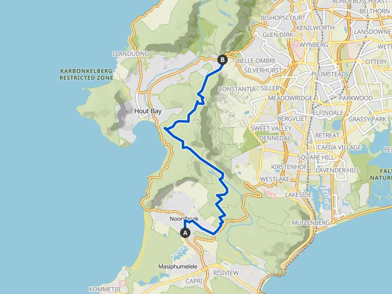 Noordhoek to CN - Silvermine, Blackburn, Vlakkenberg | ride | Komoot